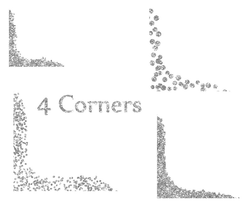 Silver Confetti Frames: silver Frames Glitter - Etsy