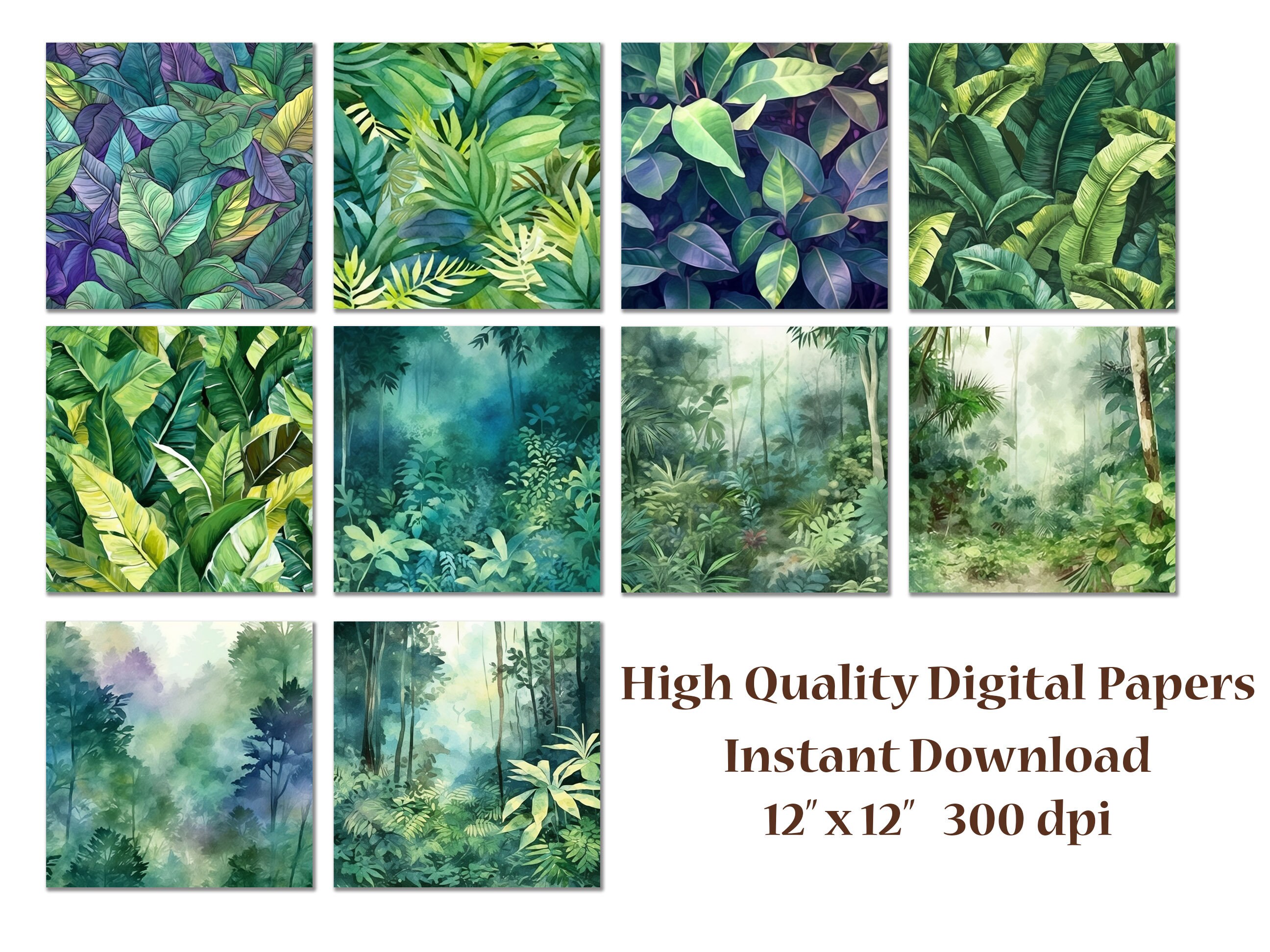 Jungle Digital Papers,rainforest Digital Paper,tropical Digital Paper ...