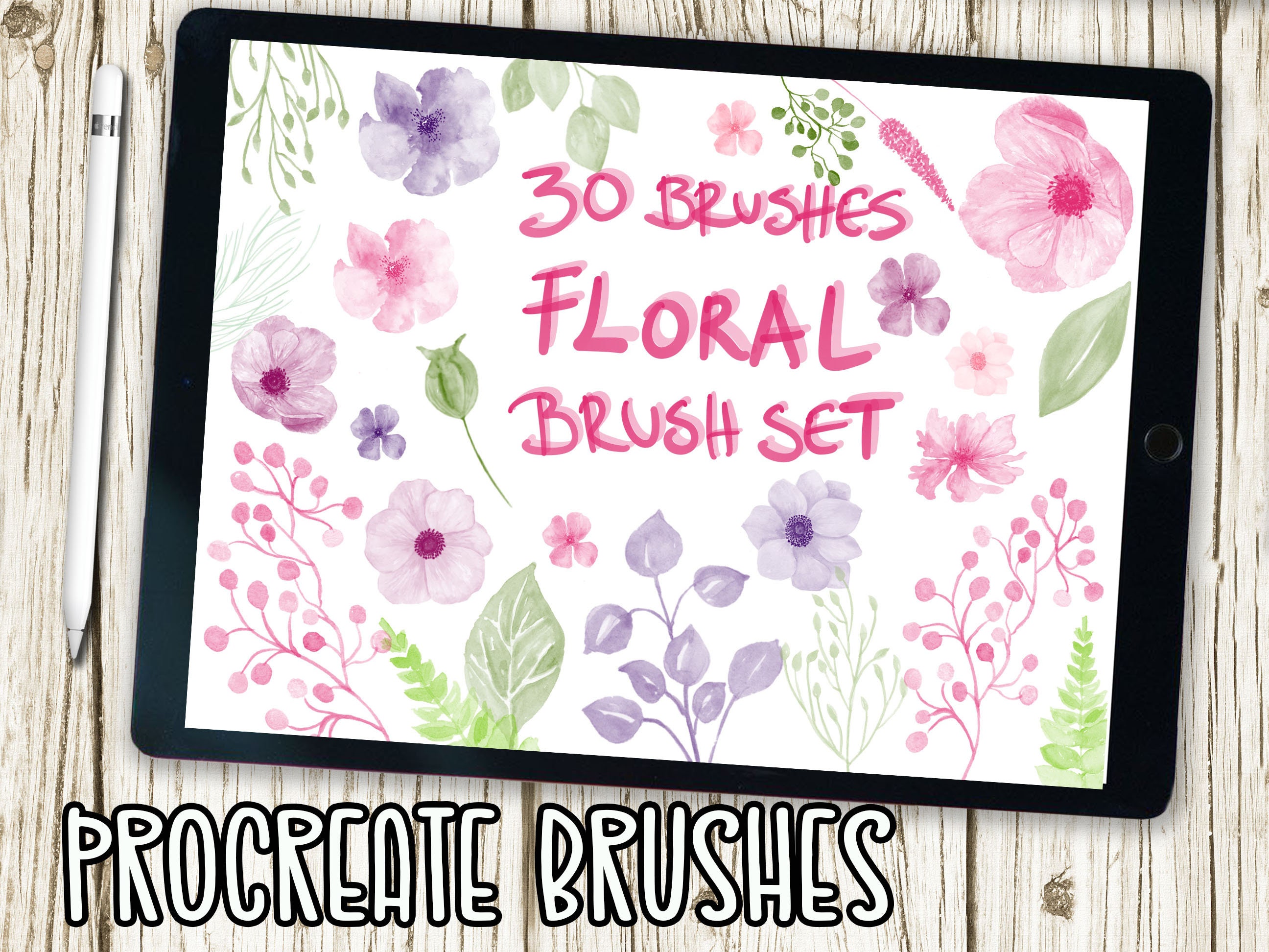 Procreate Watercolor Brushes: floral Brushes - Etsy