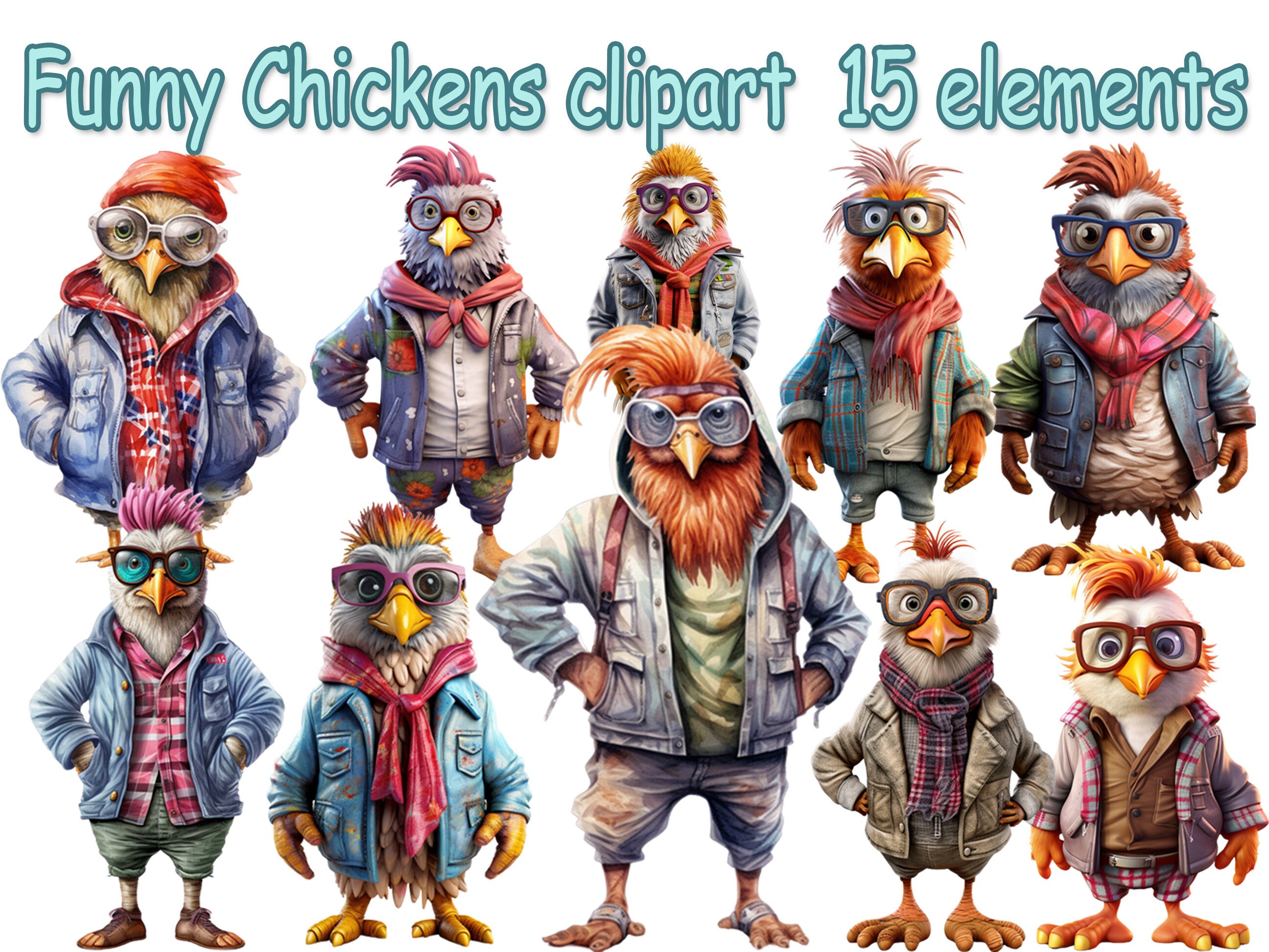 Scared Cartoon Chicken