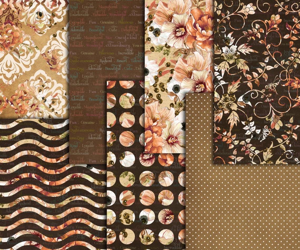 Floral Digital Paper Pack: floral Papers Floral - Etsy