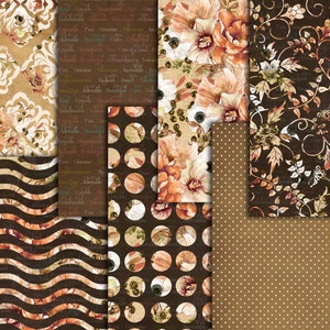 Floral Digital Paper Pack: floral Papers Floral Background Retro Papers ...