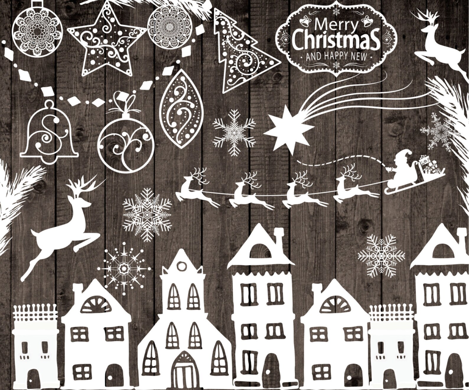 Chalkboard Christmas Clipart: christmas CLIP Art - Etsy