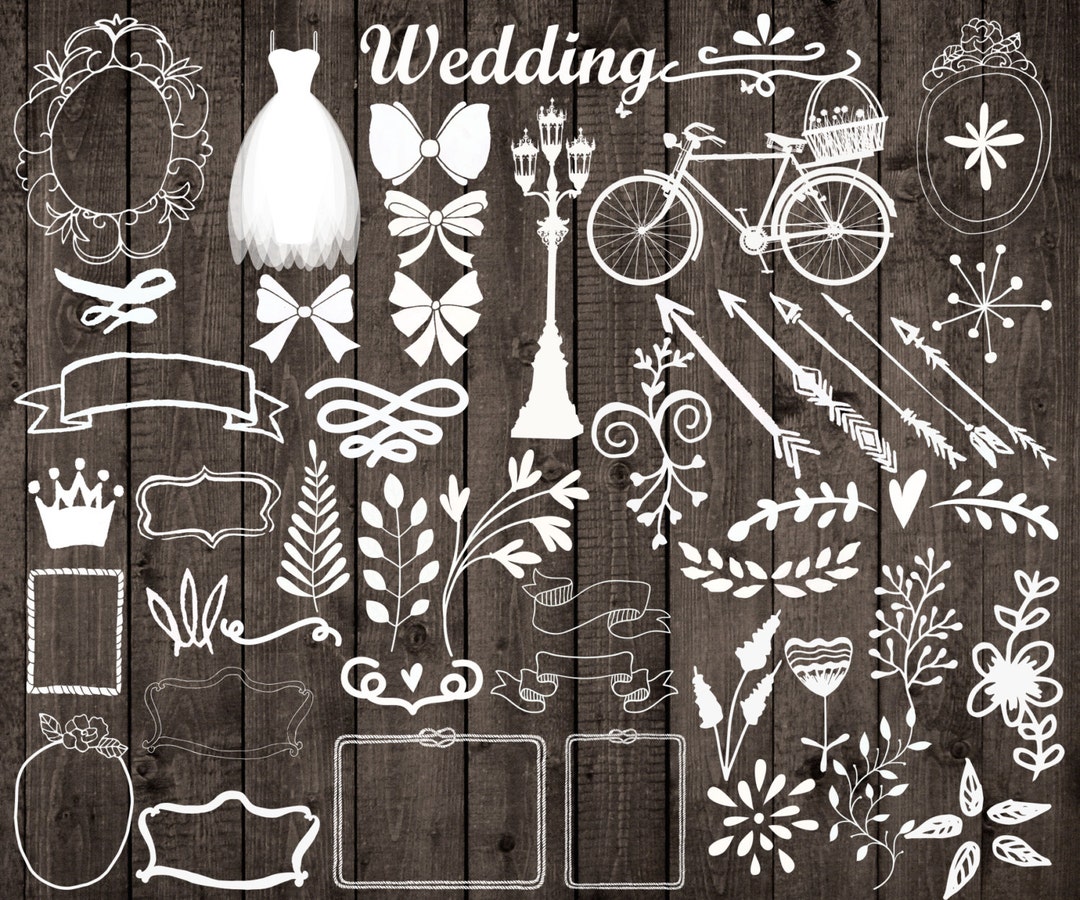 Chalkboard Wedding Clipart: "wedding CLIP Art" Shabby Chic Wedding ...