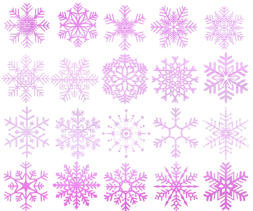 Watercolor Snowflakes Clipart: "christmas CLIP Art" Pink Snowflake Clip ...