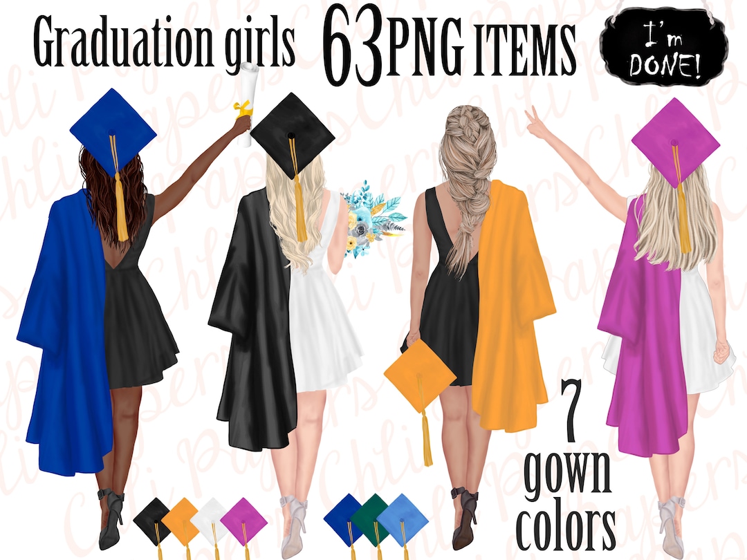Graduation Girls,graduation Clipart,graduation Students,graduation ...