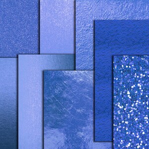 Blue Metallic Digital Papers: "blue GLITTER Papers" Metallic Textures ...