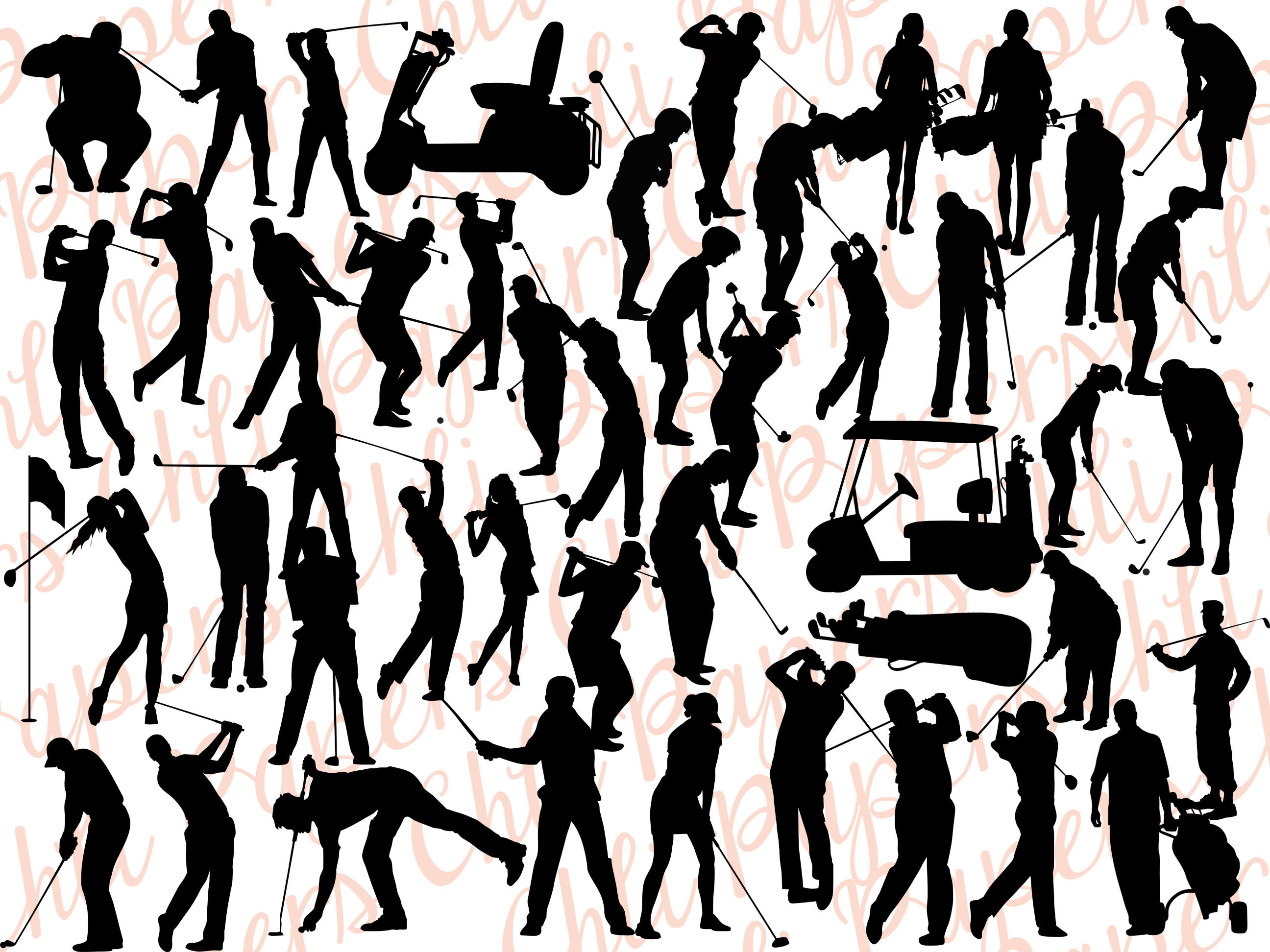 Golf Silhouettes Clipart: golf Svg Silhouettes Svg,golfer Cut Files ...