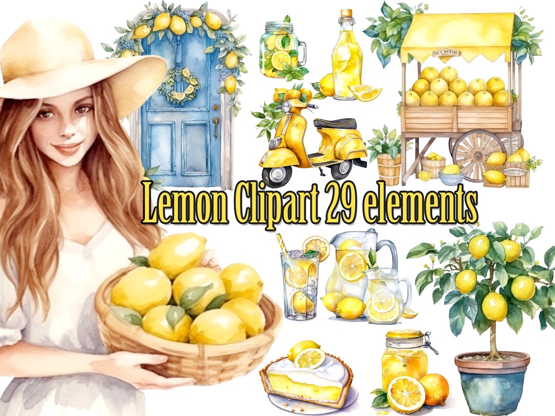 Lemon Clipart,watercolor Lemon Png,lemon Truck Clipart,lemonade Clipart ...