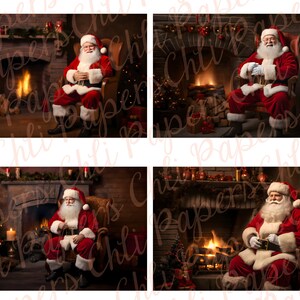 Santa Claus Christmas Digital Backdrop Santa Sitting Backdrops,santa's ...