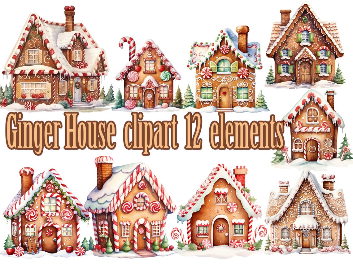 Gingerbread House Clipart,christmas Clipart,gingerbread Clipart,holiday ...