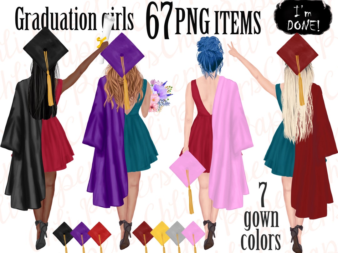 Graduation Girls,graduation Clipart,graduation Students,graduation ...