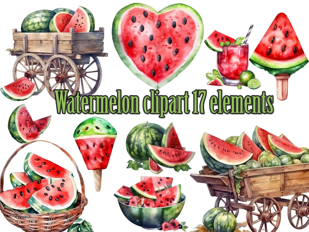 Watermelons Clipart,watercolor Watermelon,summer Fruit Png,watermelon ...
