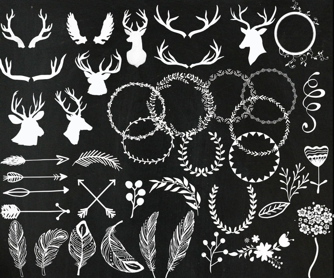 Chalkboard Wedding Clipart:chalkboard CLIP Art Wedding Clip Art Antlers ...