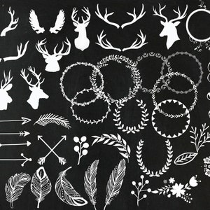 Chalkboard Wedding Clipart:chalkboard CLIP Art Wedding Clip Art Antlers ...