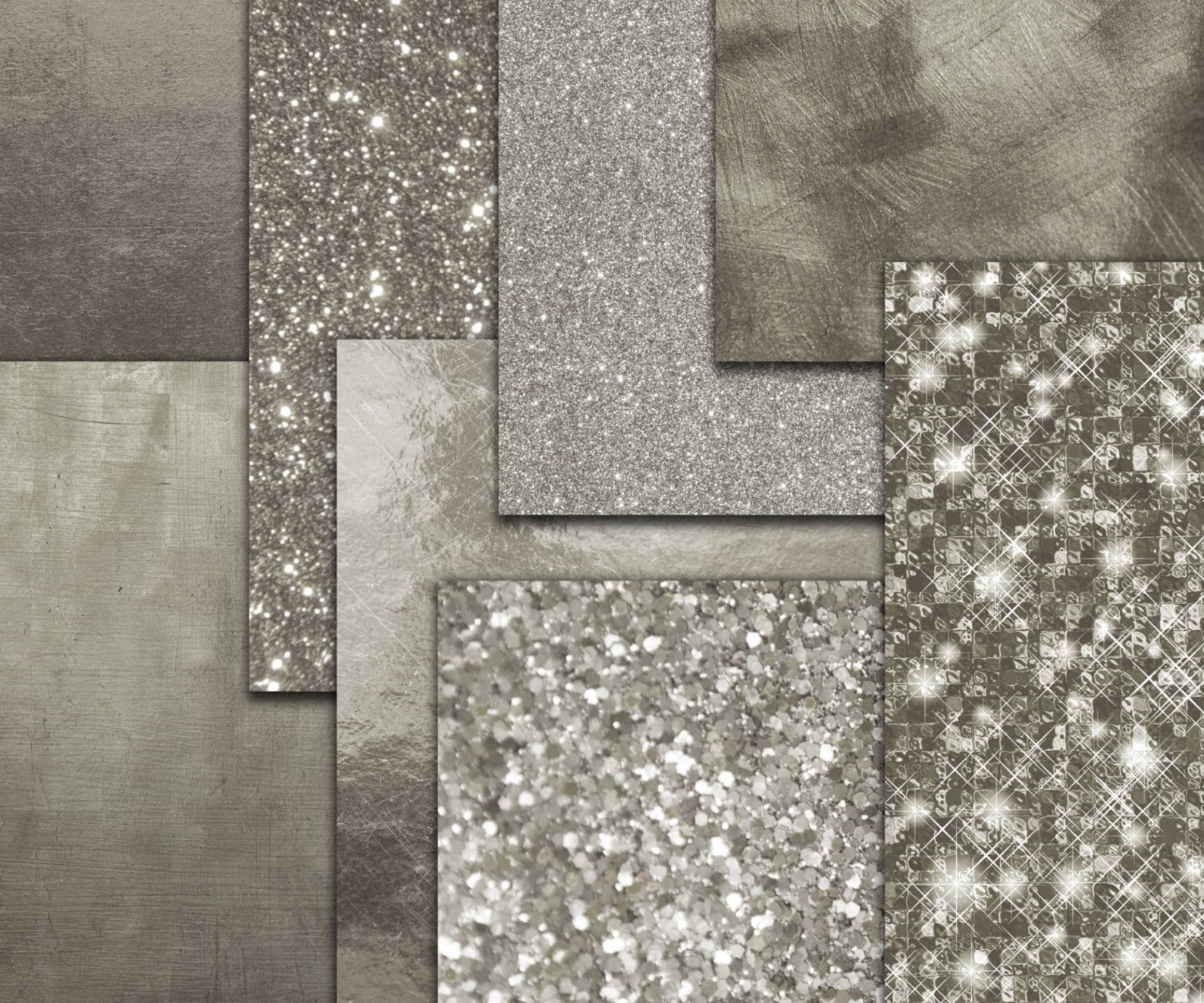 Silver Digital Paper: silver FOIL Papers Platinum - Etsy