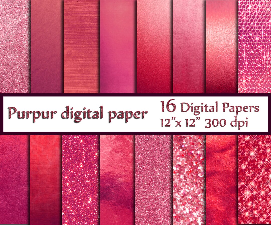 Pink Foil Digital Paper: "metallic DIGITAL Paper" Pink Textured Paper ...
