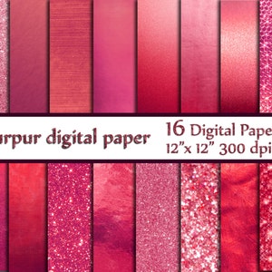 Pink Foil Digital Paper: "metallic DIGITAL Paper" Pink Textured Paper ...
