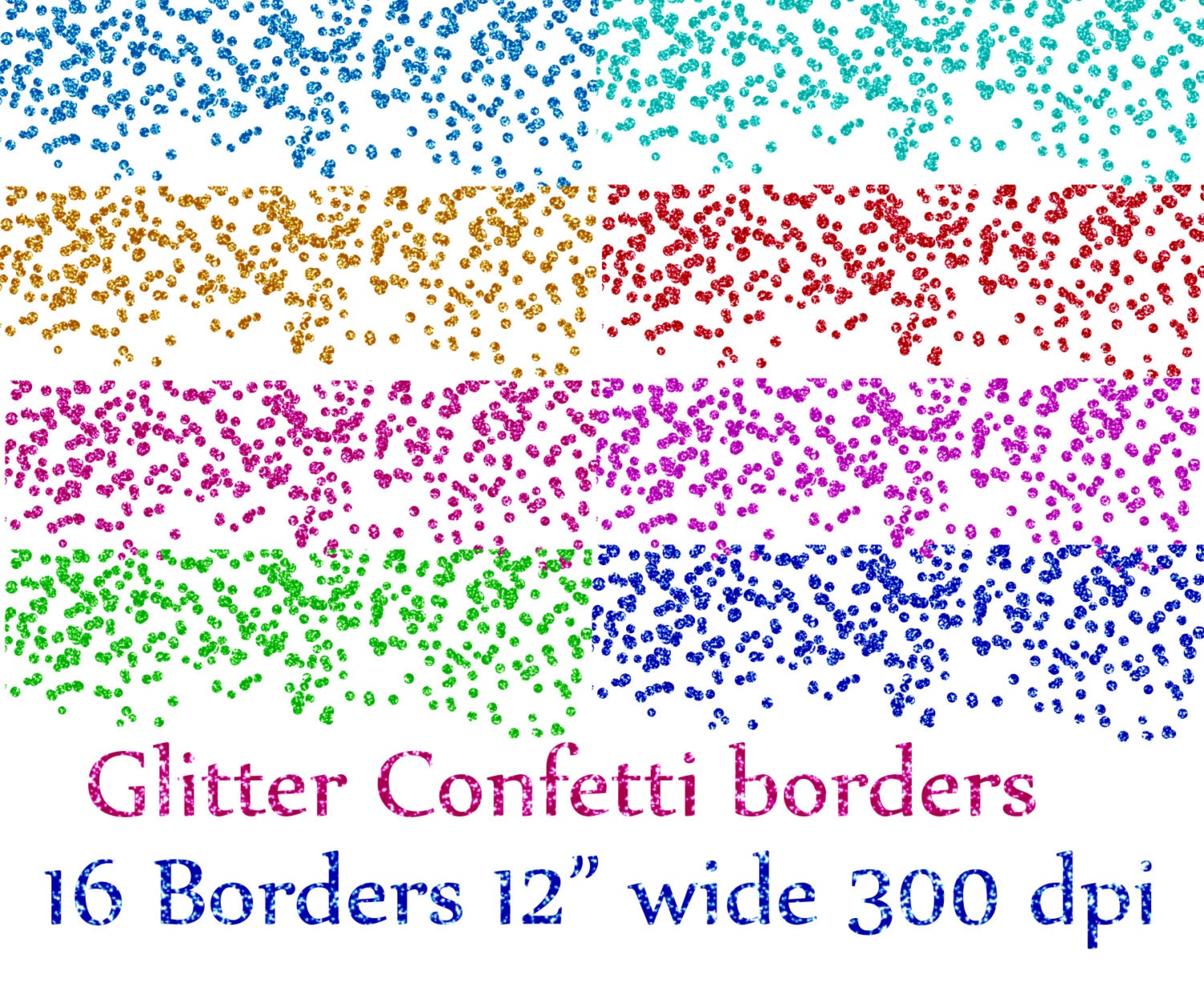 Confetti Borderst: confetti Clipart Glitter | Etsy