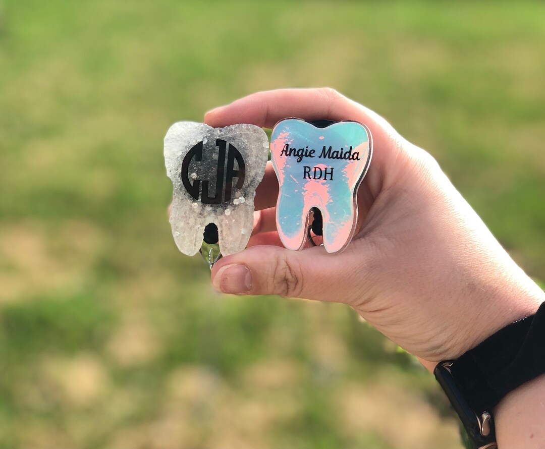 Personalized Tooth Badge Holder, Dentist Badge Holder, Monogrammed ...