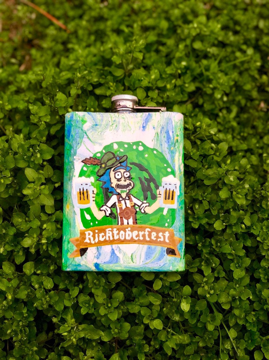 Custom Hand Painted Flask, Custom Hip Flask, Hand Painted Flagon, Hand ...