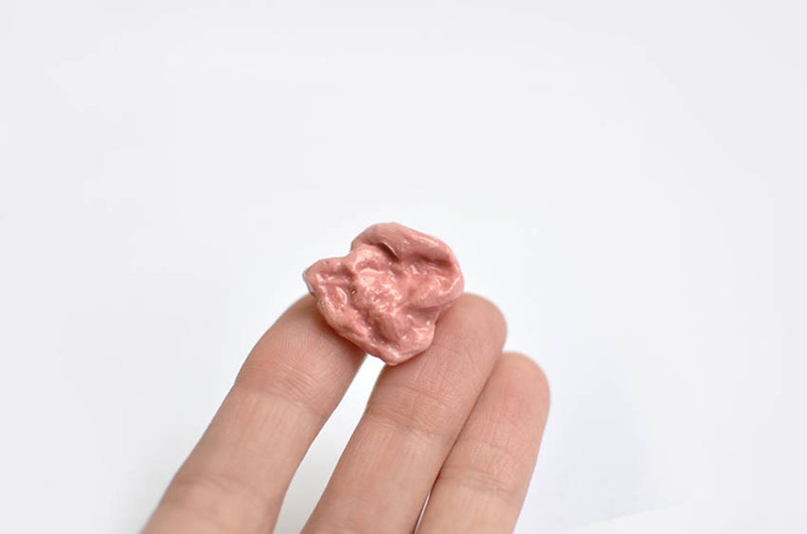 Chewing Gum Pins Pink Porcelain. Bubble Gum Food Jewel. - Etsy