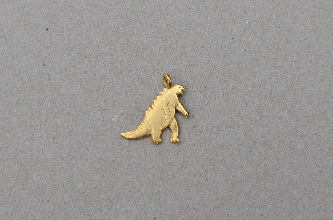 Godzilla Pendant. Gold Plated Chain Necklace - Etsy
