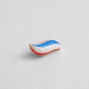 Toothpaste Pin. Blue, Red, White Ceramic. Tooth Teeth Dentist - Etsy