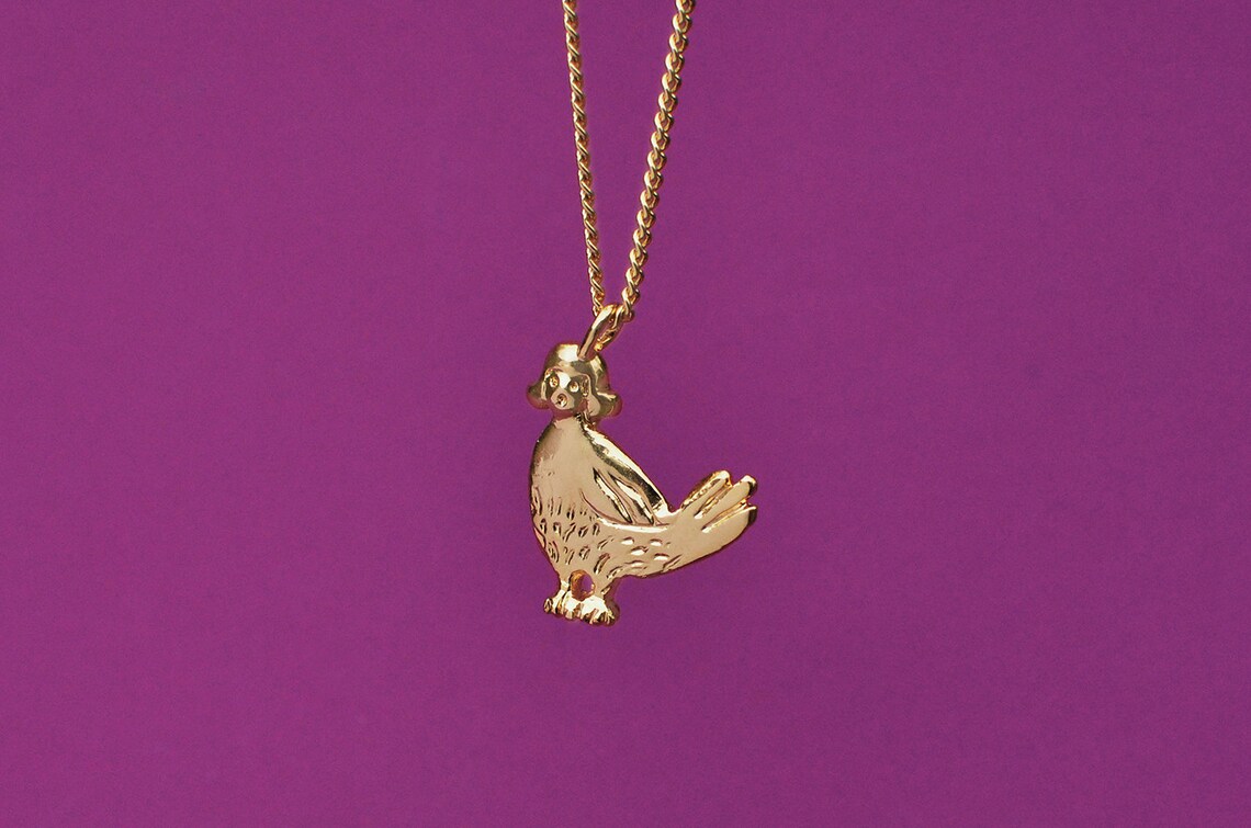 Harpy. Lady Bird Golden Pendant Necklace - Etsy
