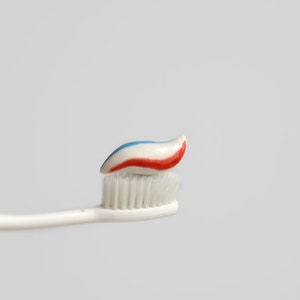 Toothpaste Pin. Blue, Red, White Ceramic. Tooth Teeth Dentist - Etsy