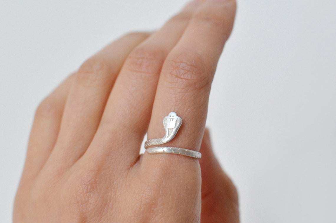 Silly Cobra Snake Ring. Adjustable open ring | Etsy