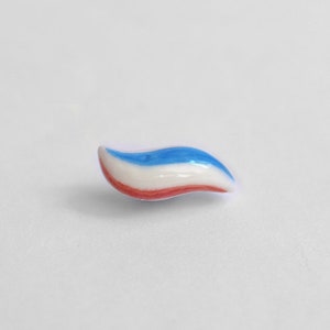 Toothpaste Pin. Blue, Red, White Ceramic. Tooth Teeth Dentist - Etsy