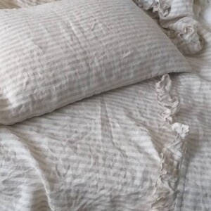 Linen Sheet With Ruffles Ruffled Linen Top Sheet Twin , Queen , King ...