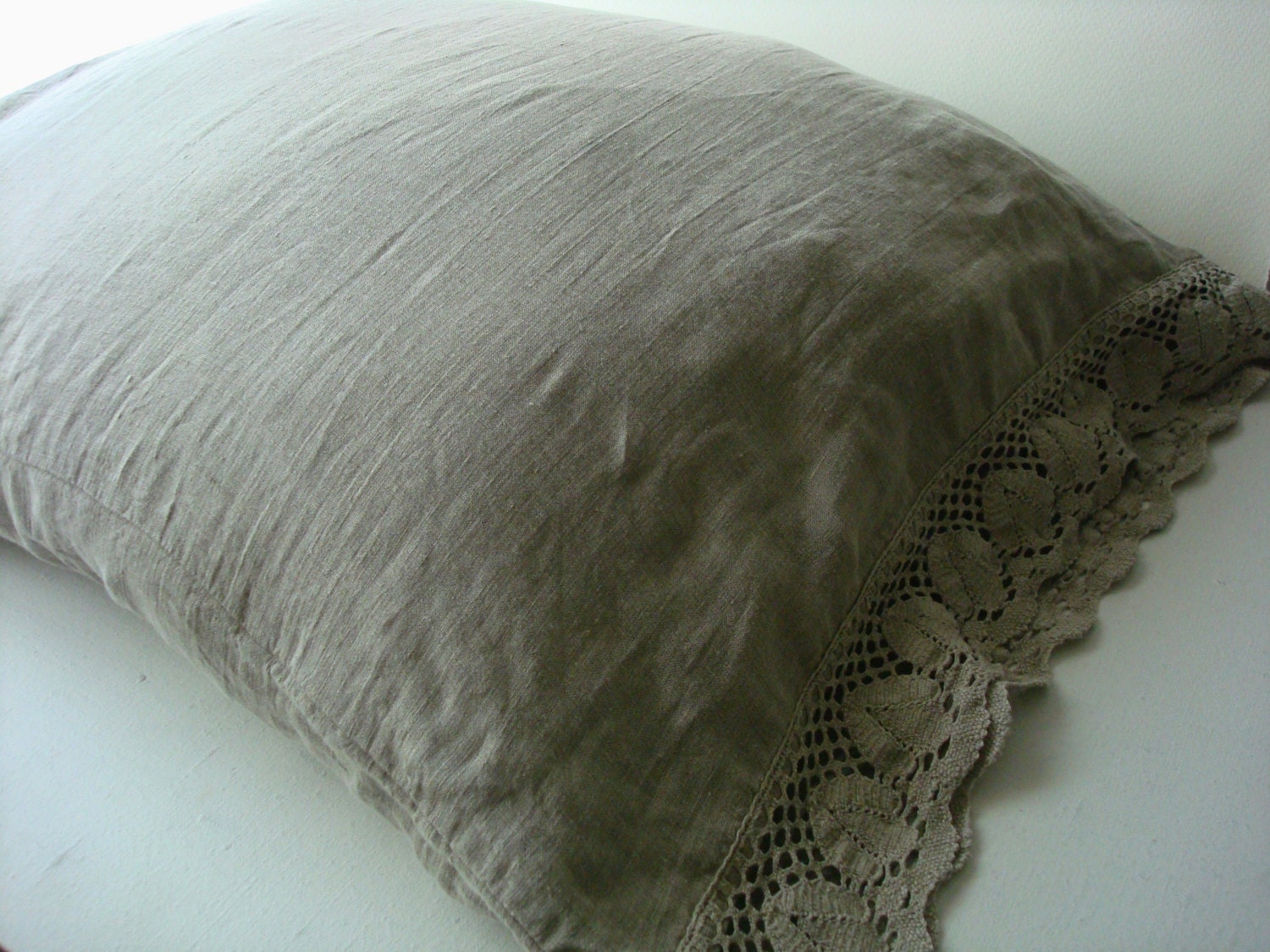 Pillowcase With Lace / Softened Linen Pillowcase Lace Trim - Etsy