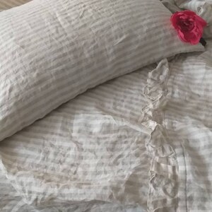 Linen Sheet With Ruffles Ruffled Linen Top Sheet Twin , Queen , King ...