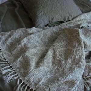 Damask Throw Blanket Summer Linen Blanket Duvet Stonewashed - Etsy