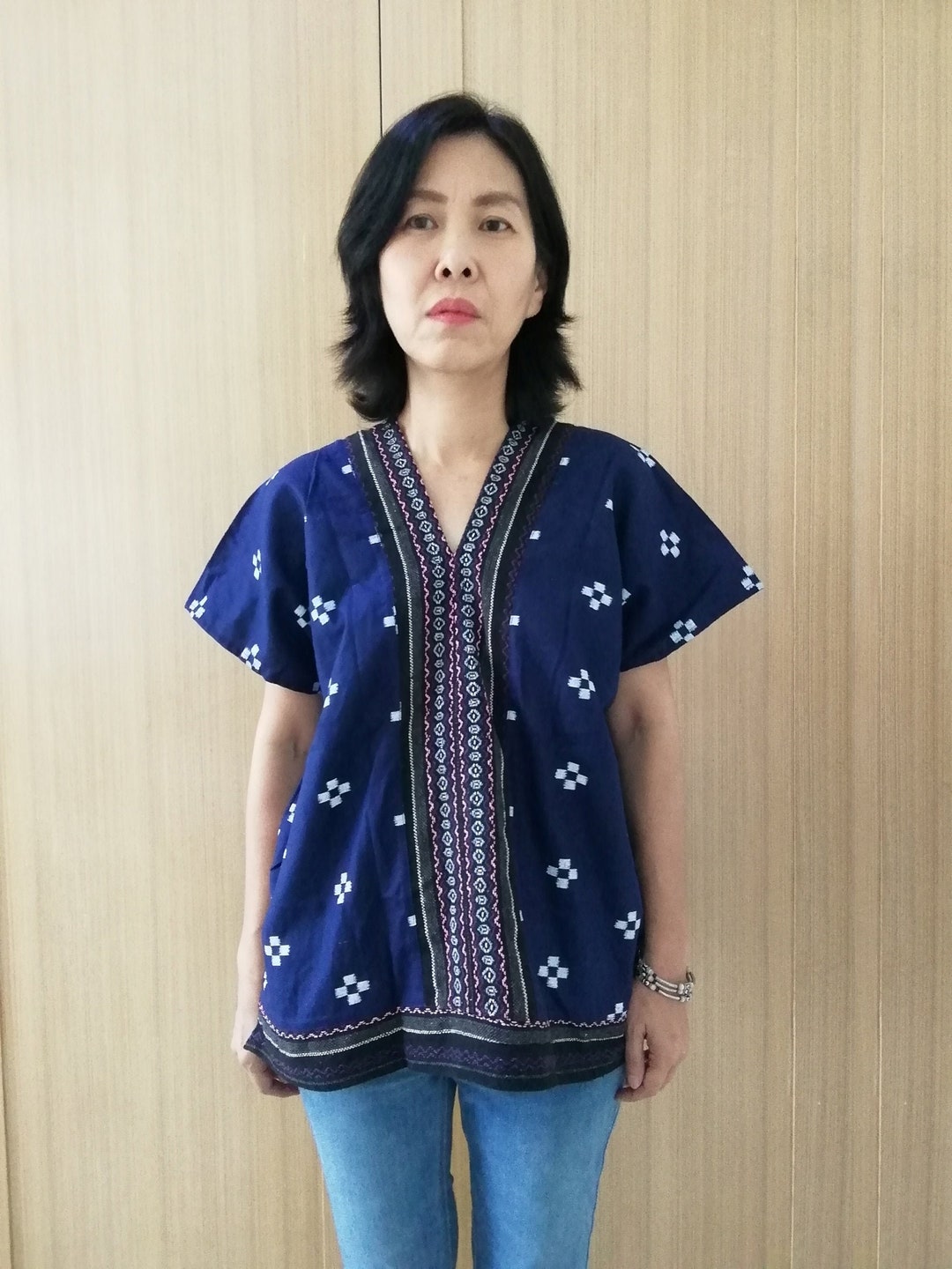 Hmong Cotton Shirt, Hill Tribe Top, Hmong Hill Tribe Style, Woven ...