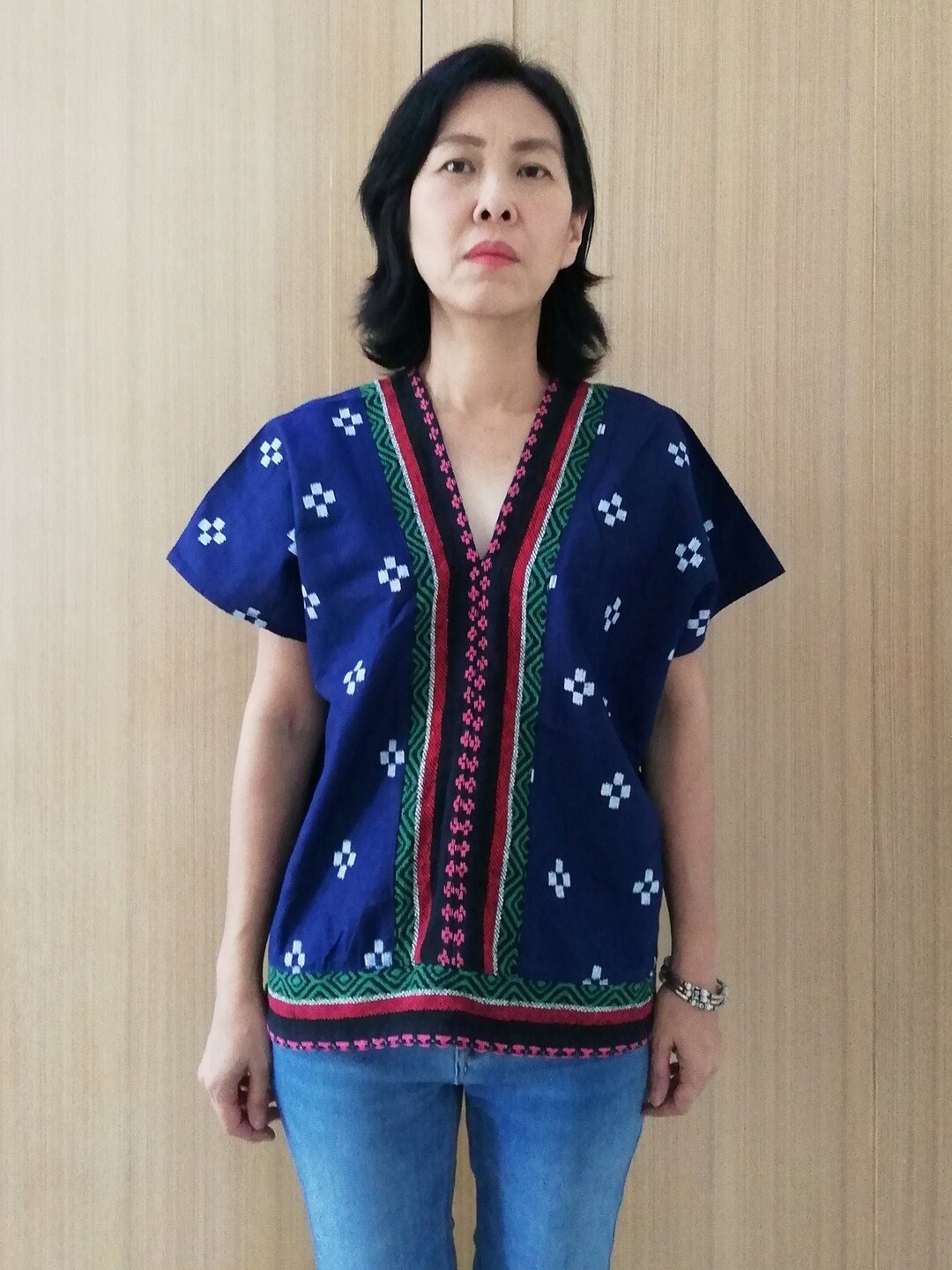 Hmong Cotton Shirt, Hill Tribe Top, Hmong Hill Tribe Style, Woven ...