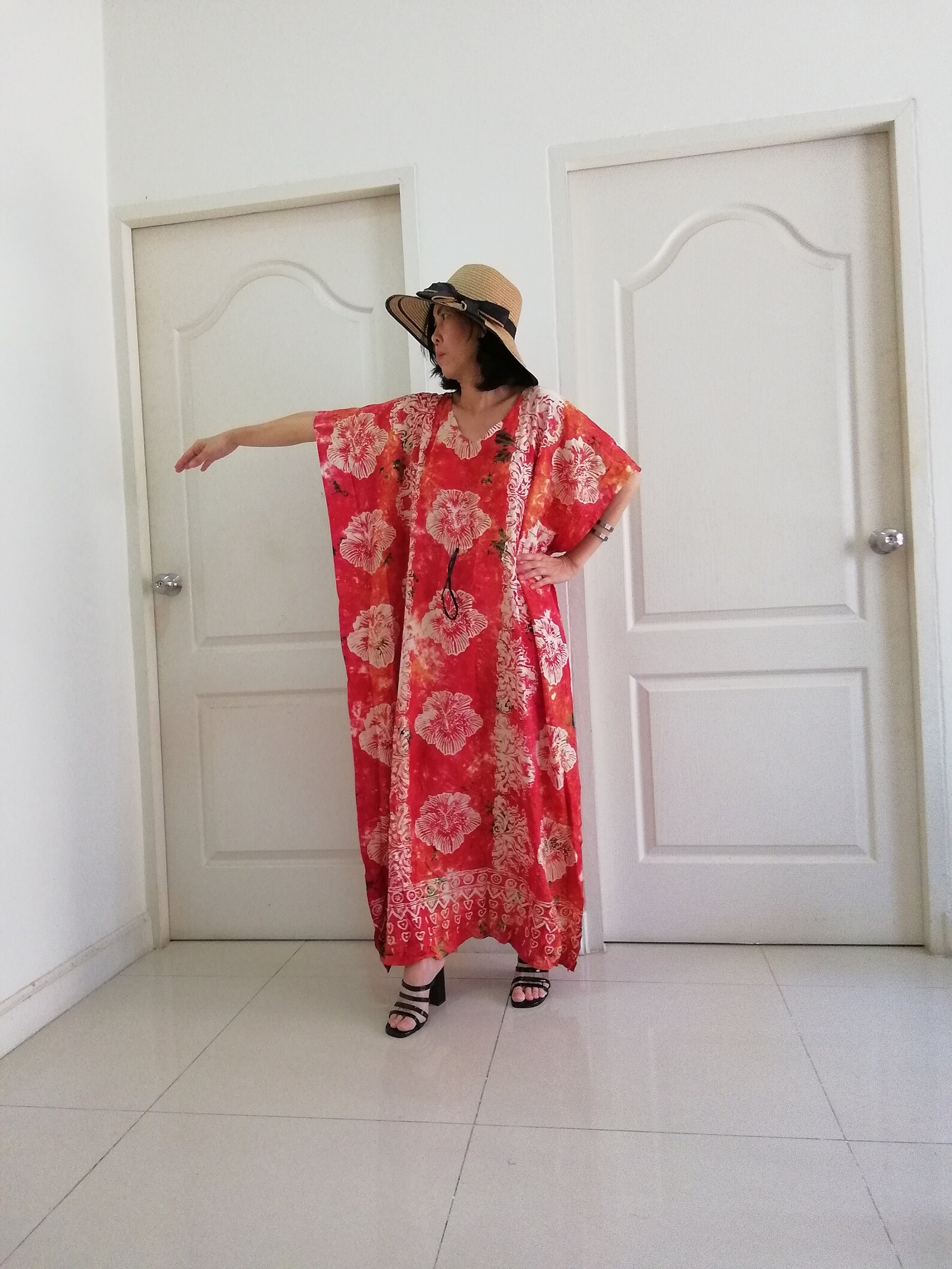 Batik Rayon Maxi Dress Kaftan Sundress Hippie & Boho Clothes - Etsy