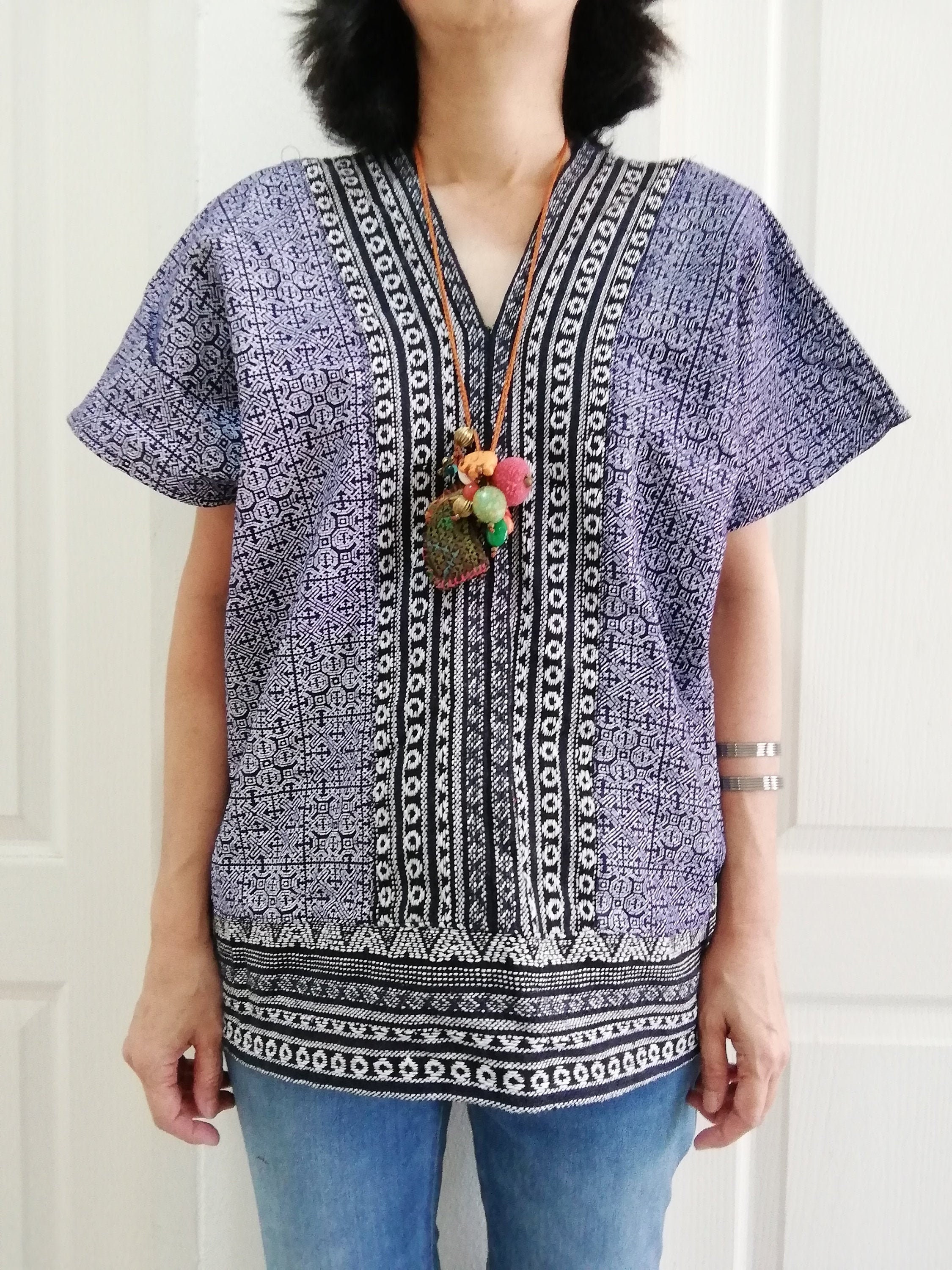 Hmong Cotton Shirt Hill Tribe Top Hmong Hill Tribe Style - Etsy