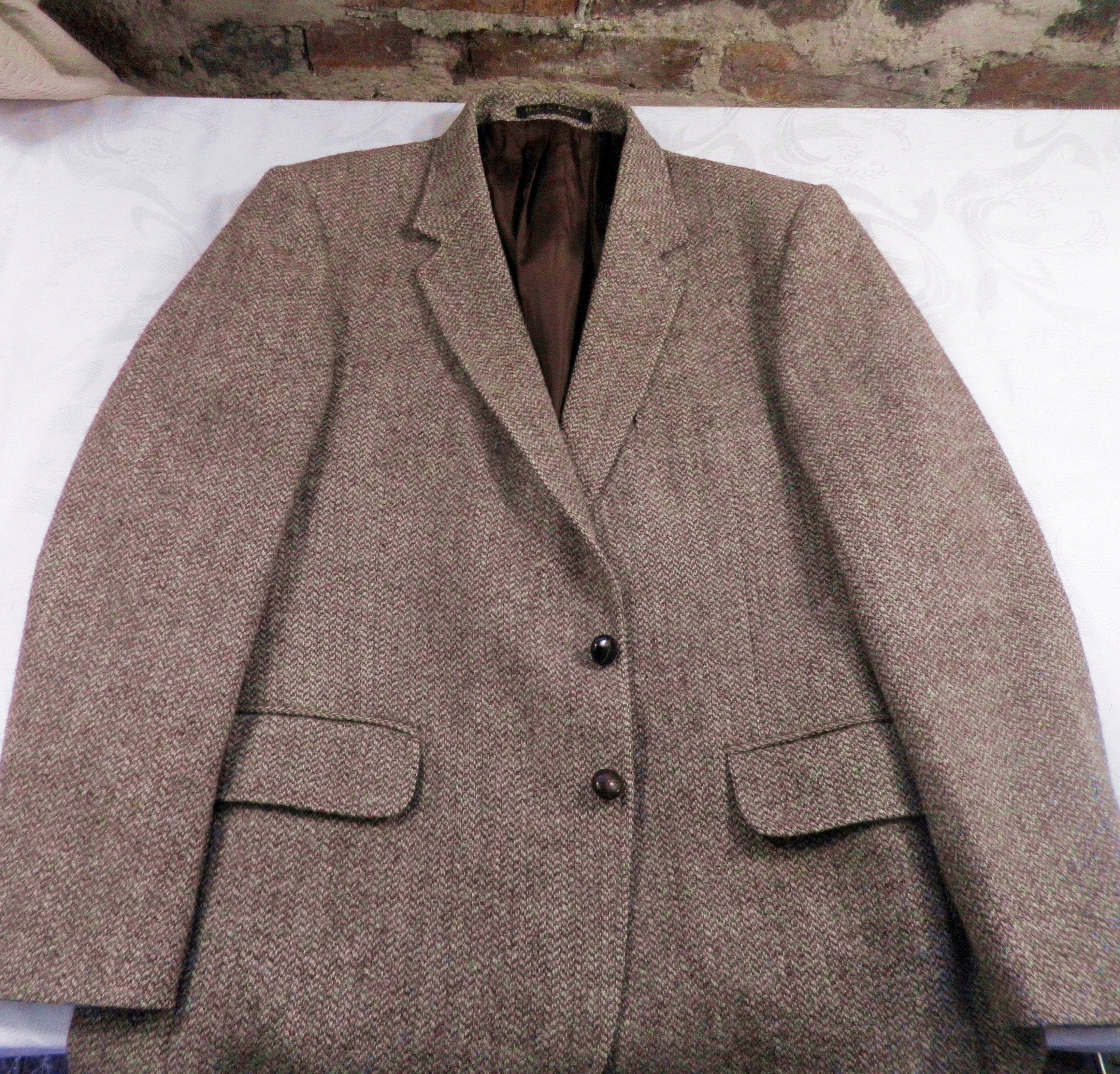 Harris Tweed Brown and Cream Fine Herringbone Wool Jacket by - Etsy