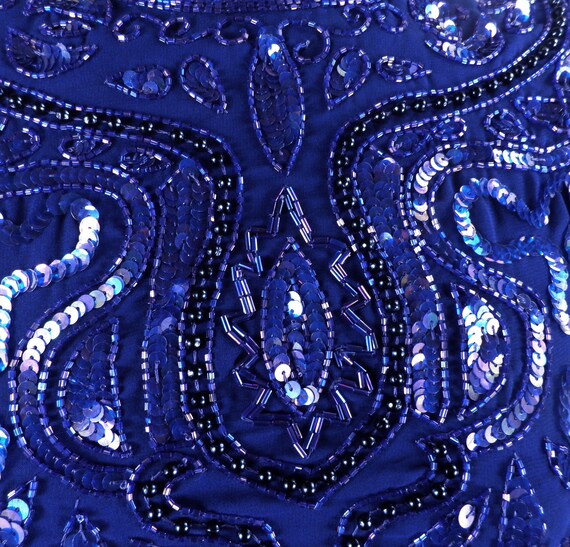 Laurence Kazan New York Midnight Blue Iridescent Sequ… - Gem