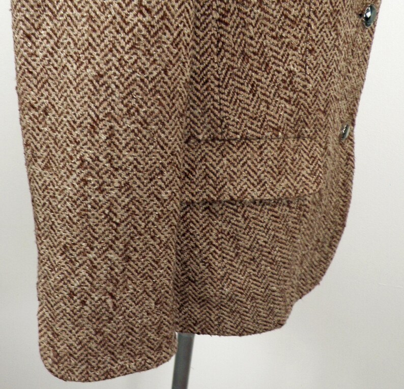 1980s Brown Herringbone Tweed Wool Jacket With Oatmeal Flecks by ...