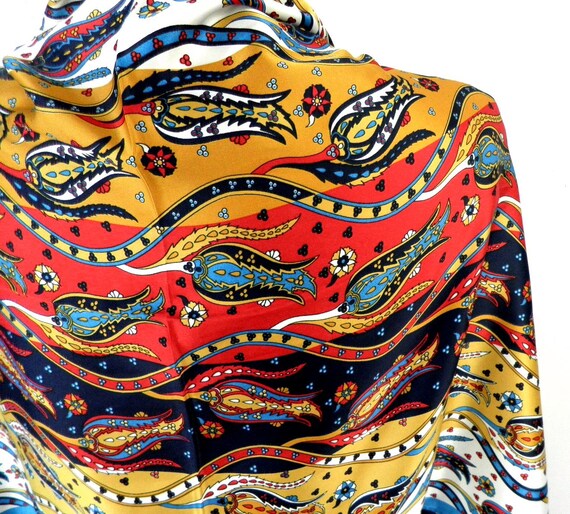 1980s Traditional Gold Red and Blue Buttery Bursa Sil… - Gem