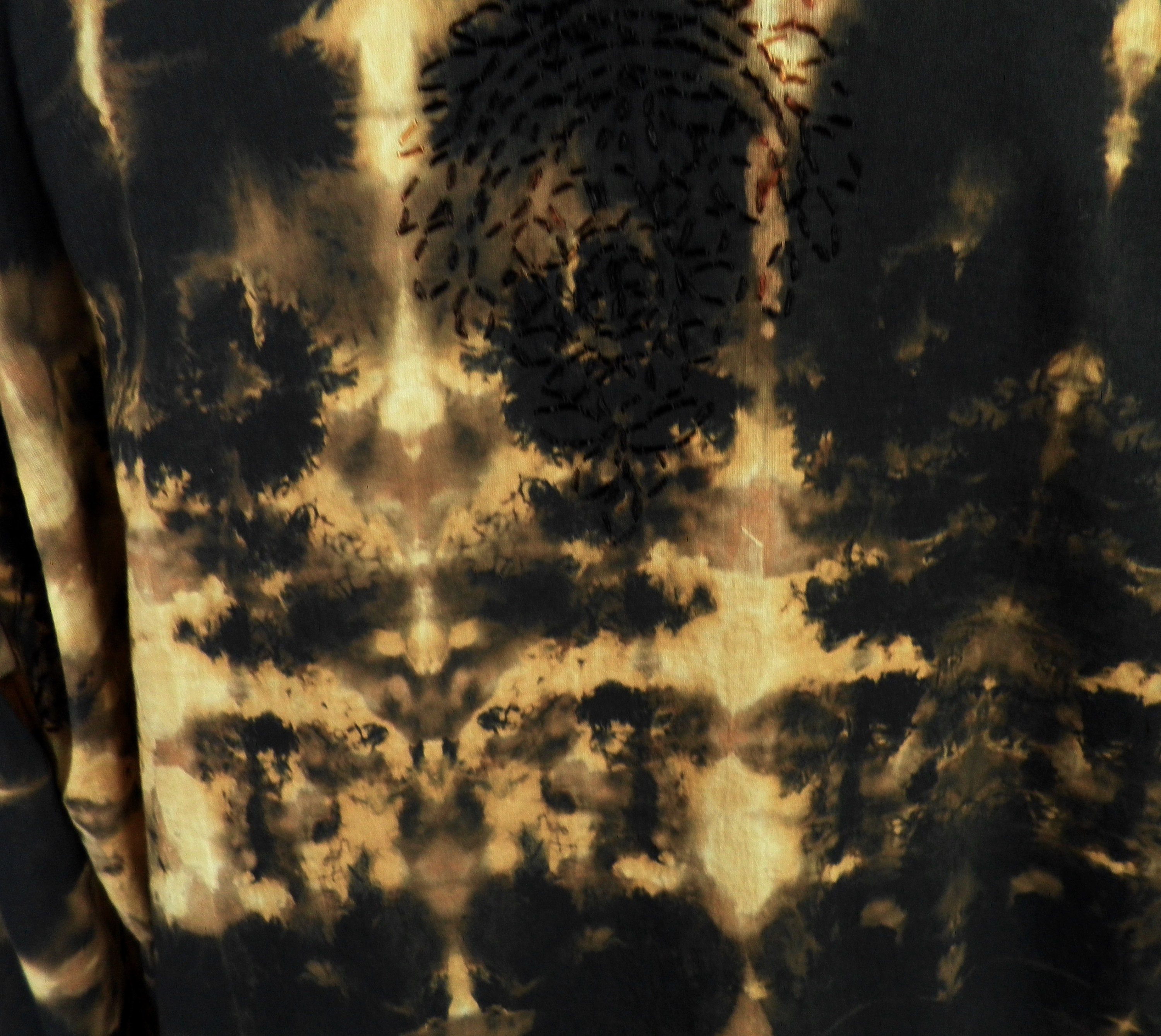 Magical Black Brown and Sand Bleach Dyed Embroidered Cotton - Etsy UK