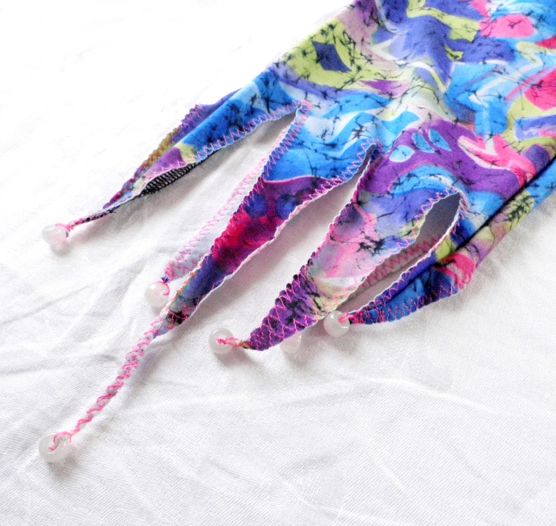 1990s Glowing Blue Purple and Pink Cropped Rave Fairy Asymmetric ...