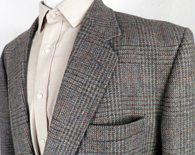 Rare Crombie Mid Grey Brown and Ivory Check Tweed Wool Sports Jacket ...