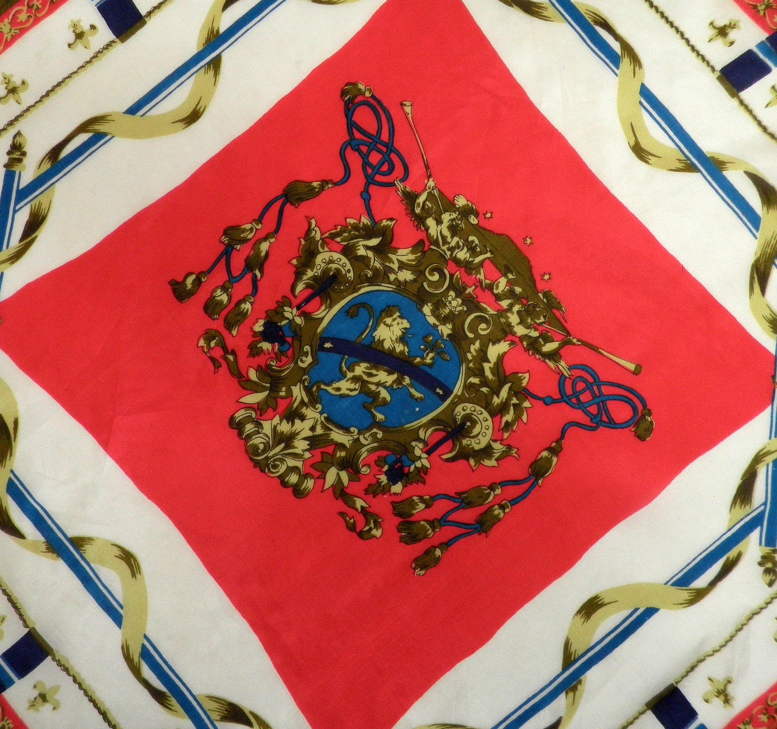 1970s Classic Twill Silk Heraldic Square Scarf Designed by - Etsy