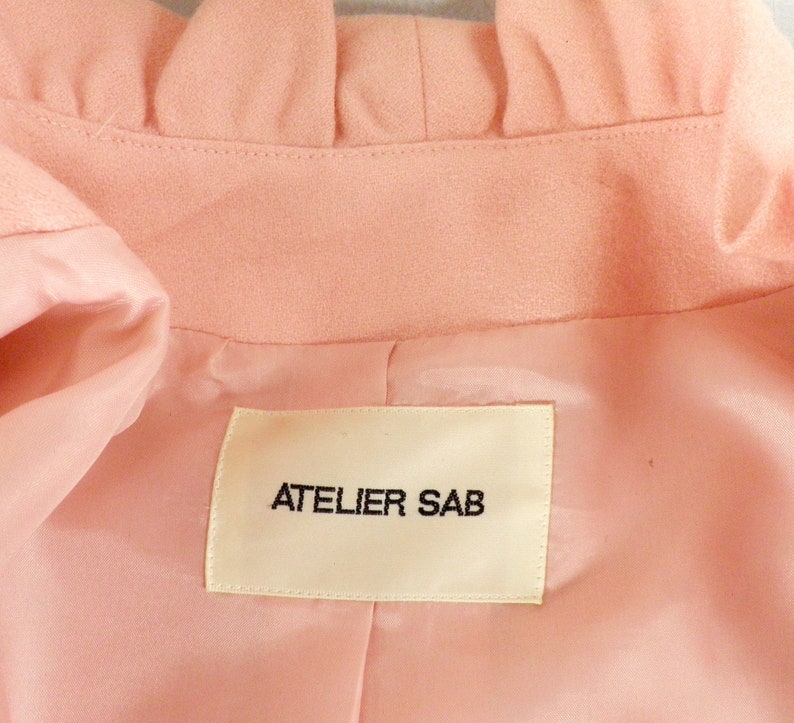 1970s French Pale Pink Fitted Wool Jacket With Ruffled Edging by ...