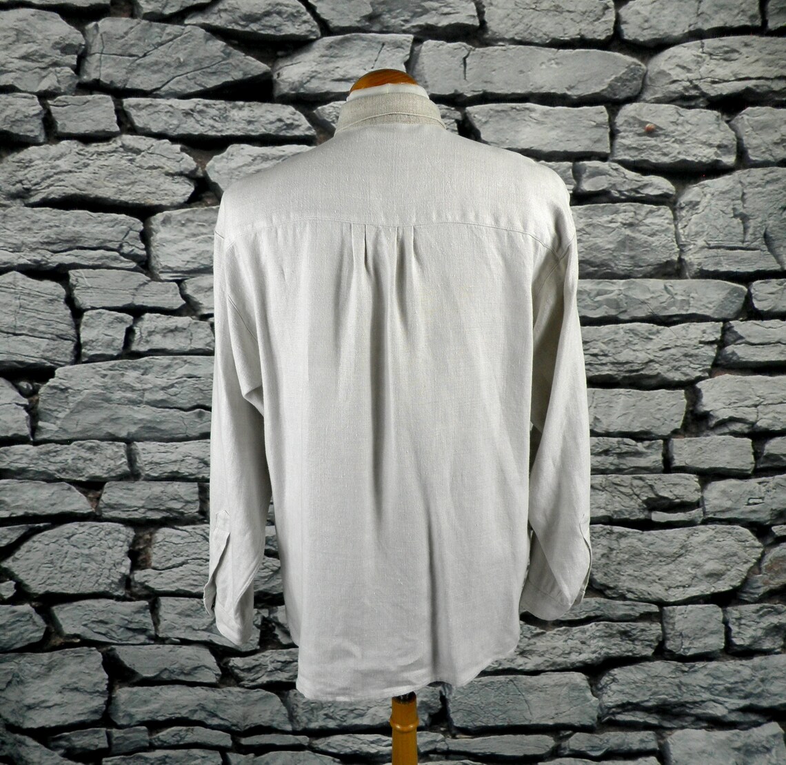 1970s Ivory and White Linen Rustic Folk Long Sleeve Shirt by - Etsy UK